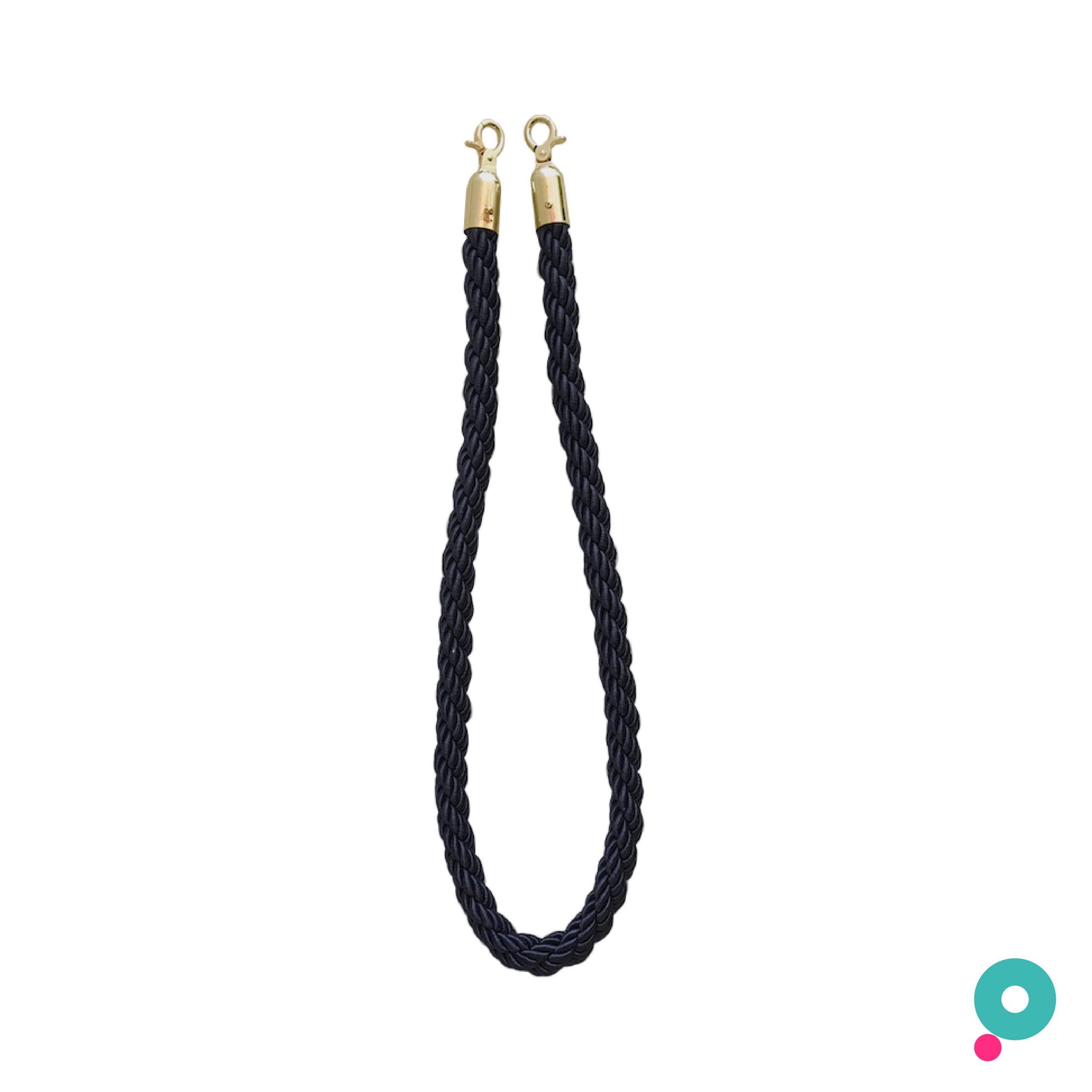 Cordón Negro con Terminaciones Doradas - Separa filas.cl