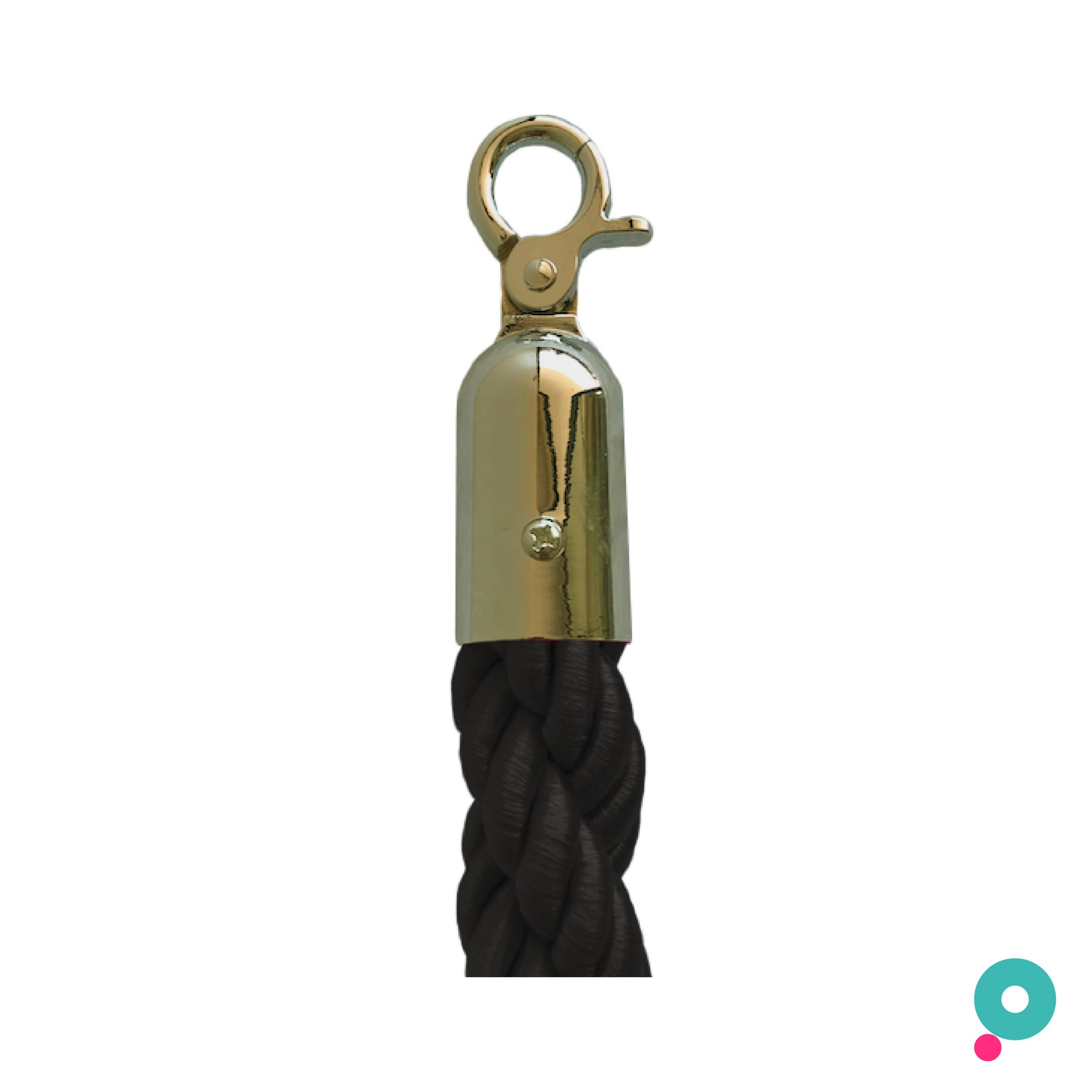 Cordón Negro con Terminaciones Doradas - Separa filas.cl