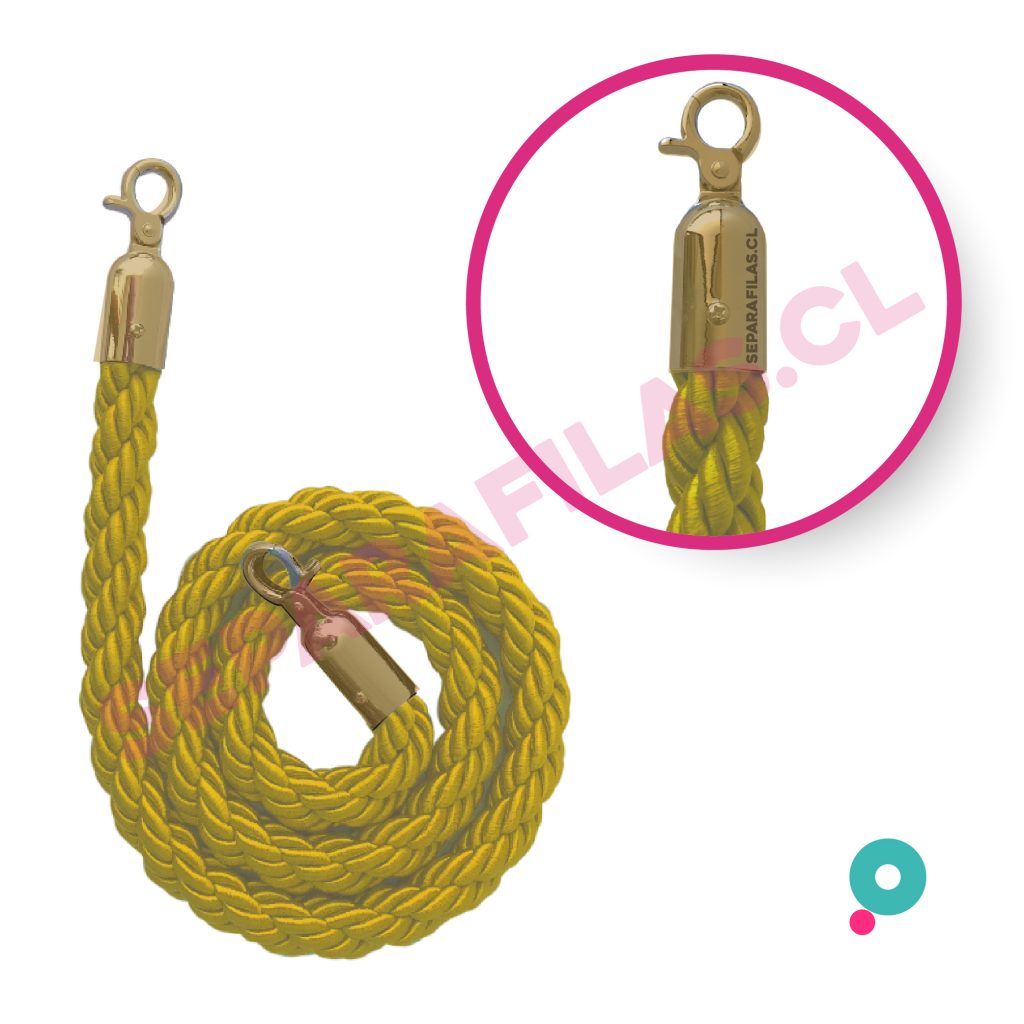 Cordón Trenzado DORADO con enganches Dorados - Separa filas.cl